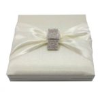 Brooch Embellished Ivory Invitation Box