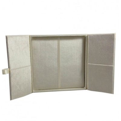 Ivory Velvet Invitation Box For Wedding Cards