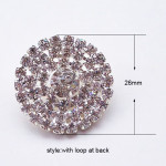 Round Silver Crystal Button