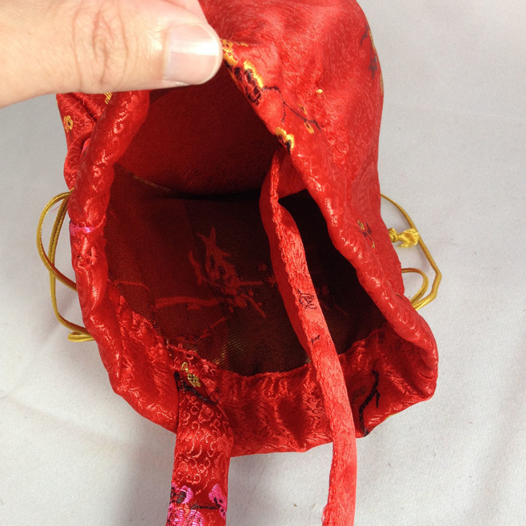 Chinese New Year Red & Gold Silk Gift Bags & Pouches