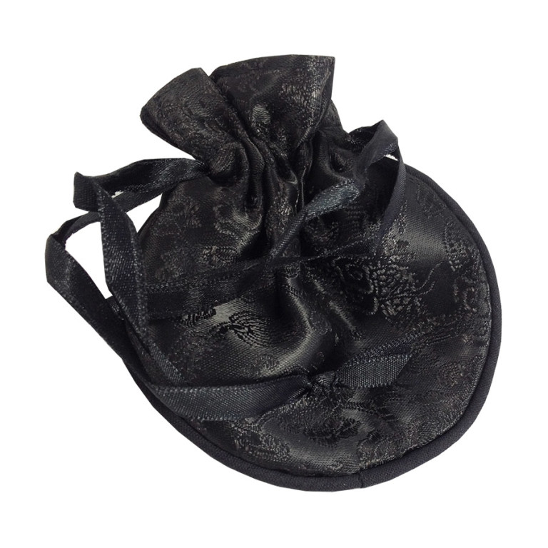 Black Linen Drawstring Bag For Jewelry, Gift & Wedding Favor
