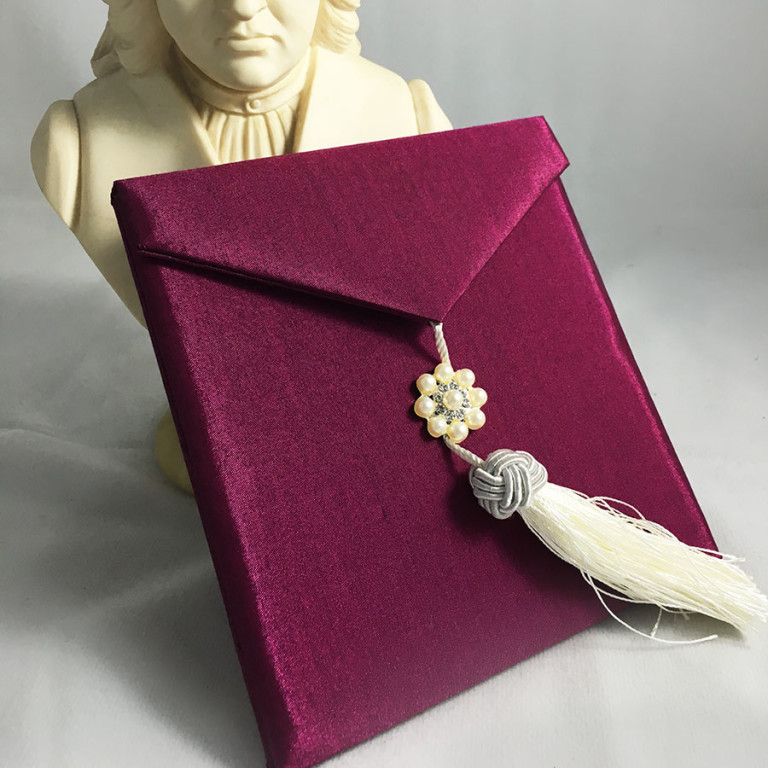 Light Teal Color Luxury Silk Pocket Fold Design For Wedding Invitation ...