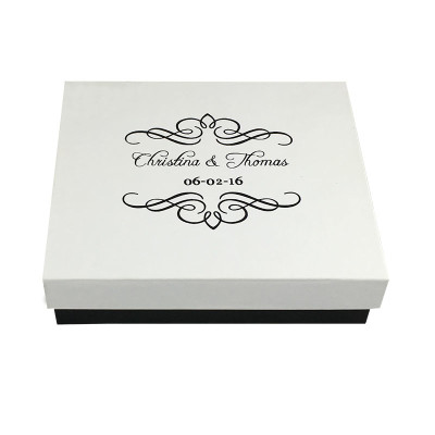 Black & White Personalised Bride's and Groom's Wedding Date Box
