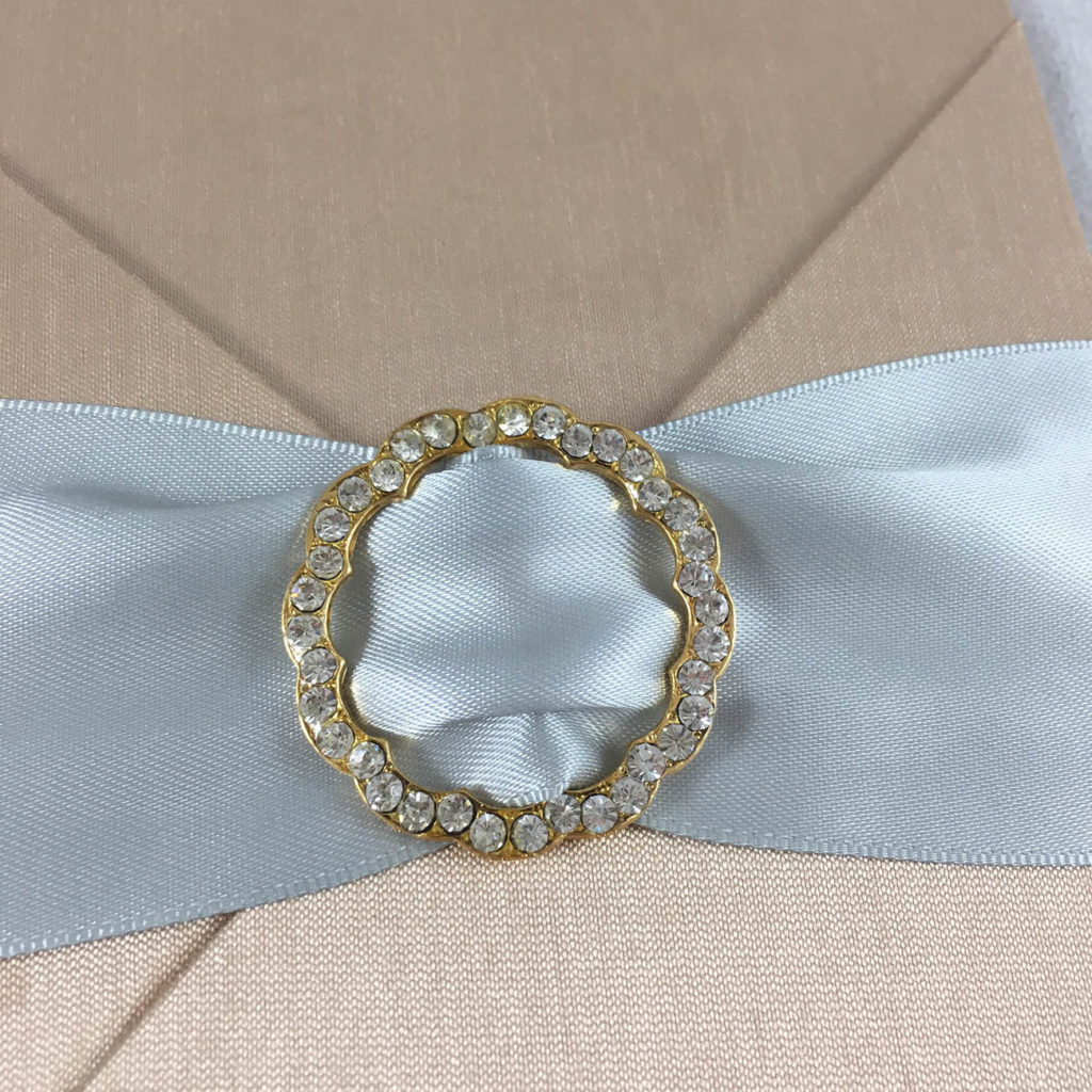 Elegant Invitation Pad In Ivory & Silver Color With Classy Pearl Crown ...