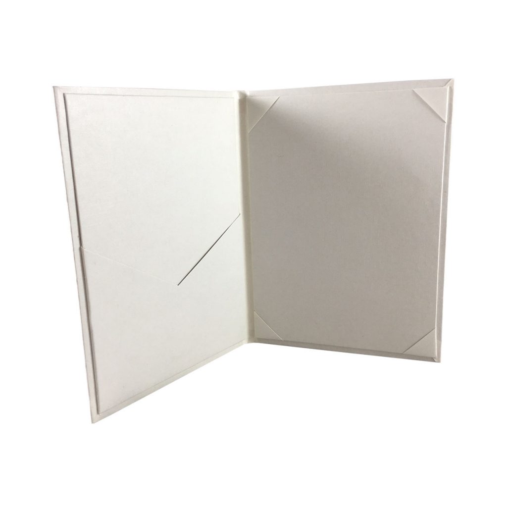 Off-White Paper Wedding Invitation Pocket Folder