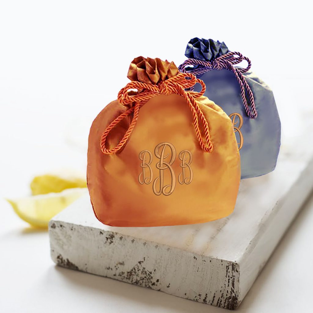 Personalise Your Monogram Silk Drawstring Bags With Us