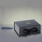 Customized Black Rigid Box With Gold Foil Stamp