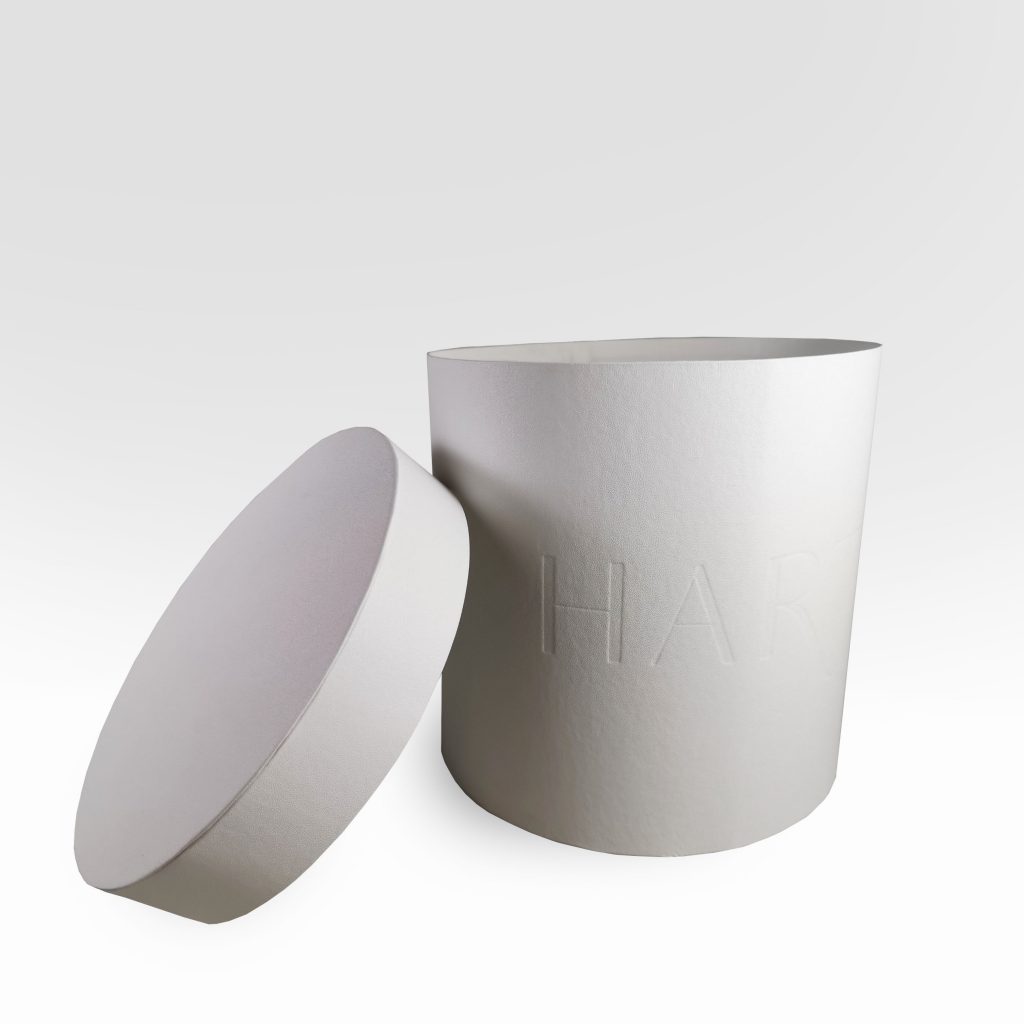 Large Round Box With Debossed Logo