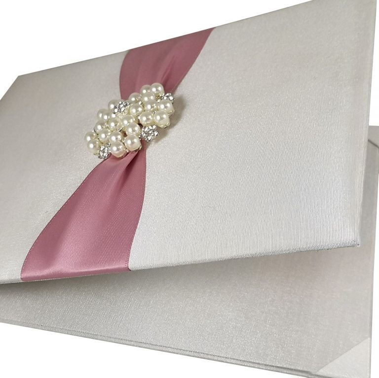 Personalized Crystal Letter Embellished Silk Wedding Pocket Folder ...