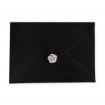 Custom Made Velvet Envelope With Pearl Brooch Embellishment