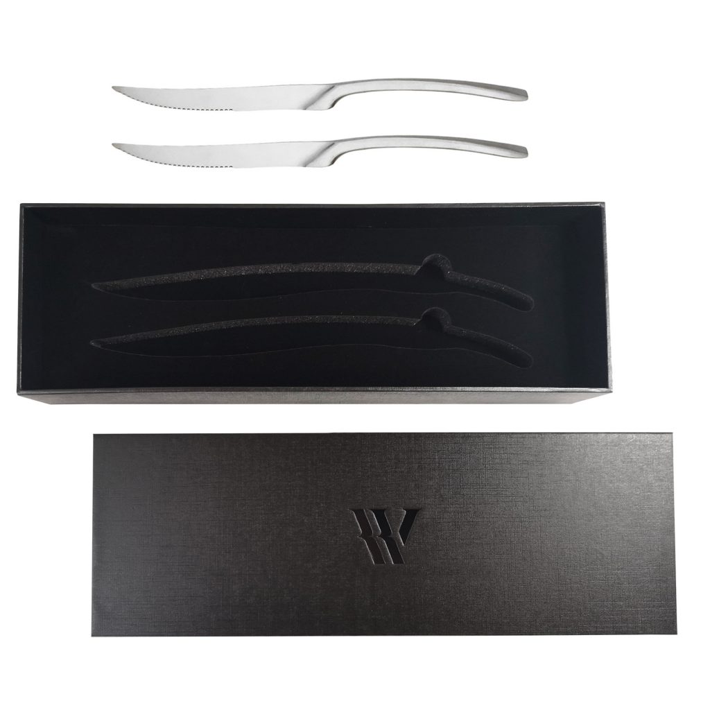 Logo Foil Stamped Black Premium Steak Knife Set Packaging Box
