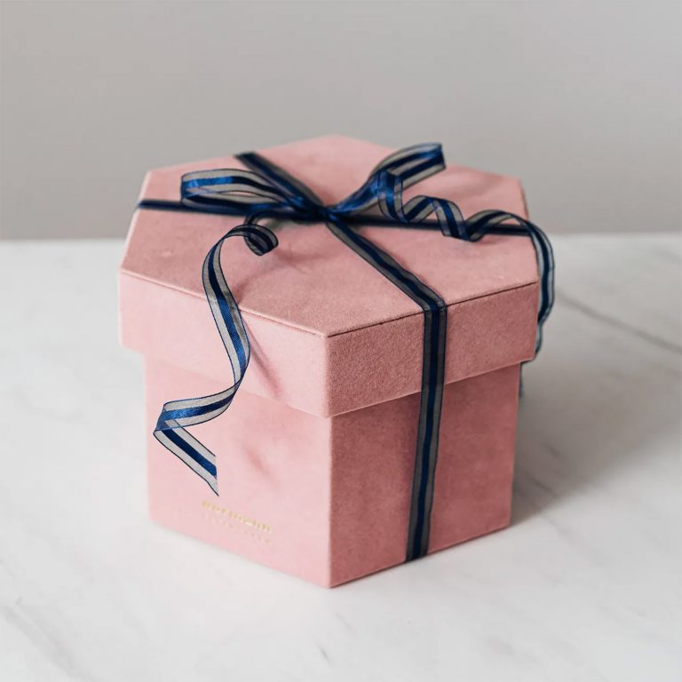 Hexagon Shape Suede Box For Luxury Product Packaging