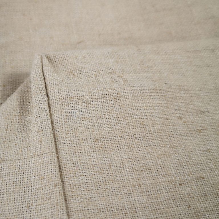 Small Hemp Handbag With Cow Leather Handles