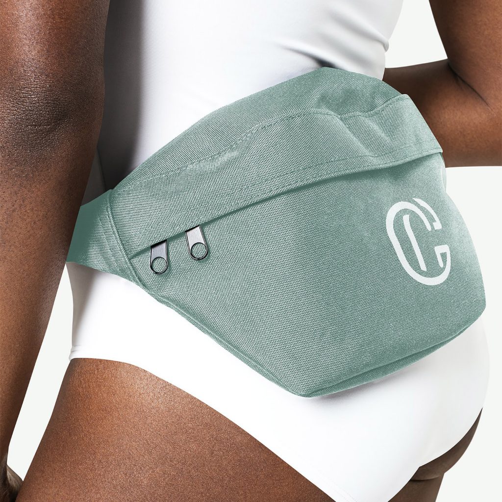 Stylish Black Polyester Fanny Bag