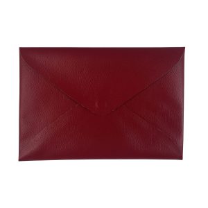 Custom Hot Stamped Red Vegan Leather Envelope