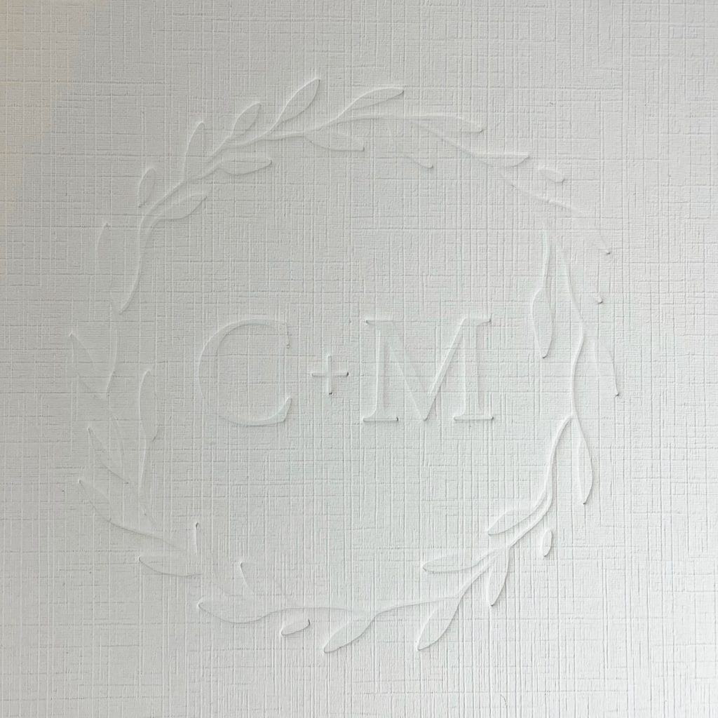 Blind Debossed Initials Paper Wedding Gift Box