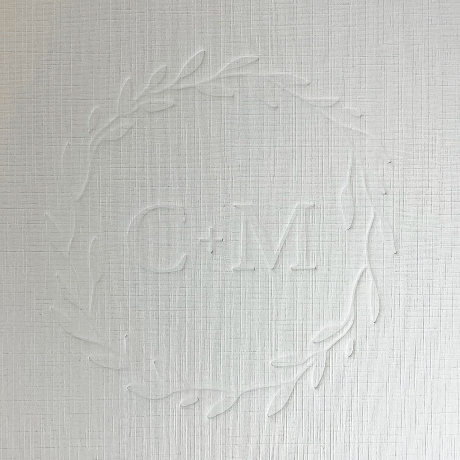 Blind Debossed Initials Paper Wedding Gift Box