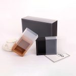 Black Folding Paper Box With Transparent Cover