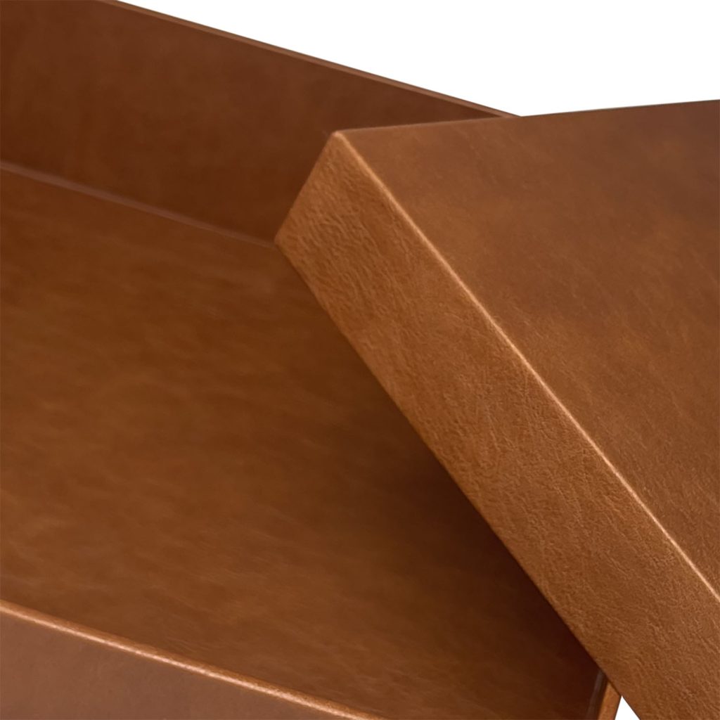 Luxury Leather Packaging Box | Custom Hot Stamped Logo