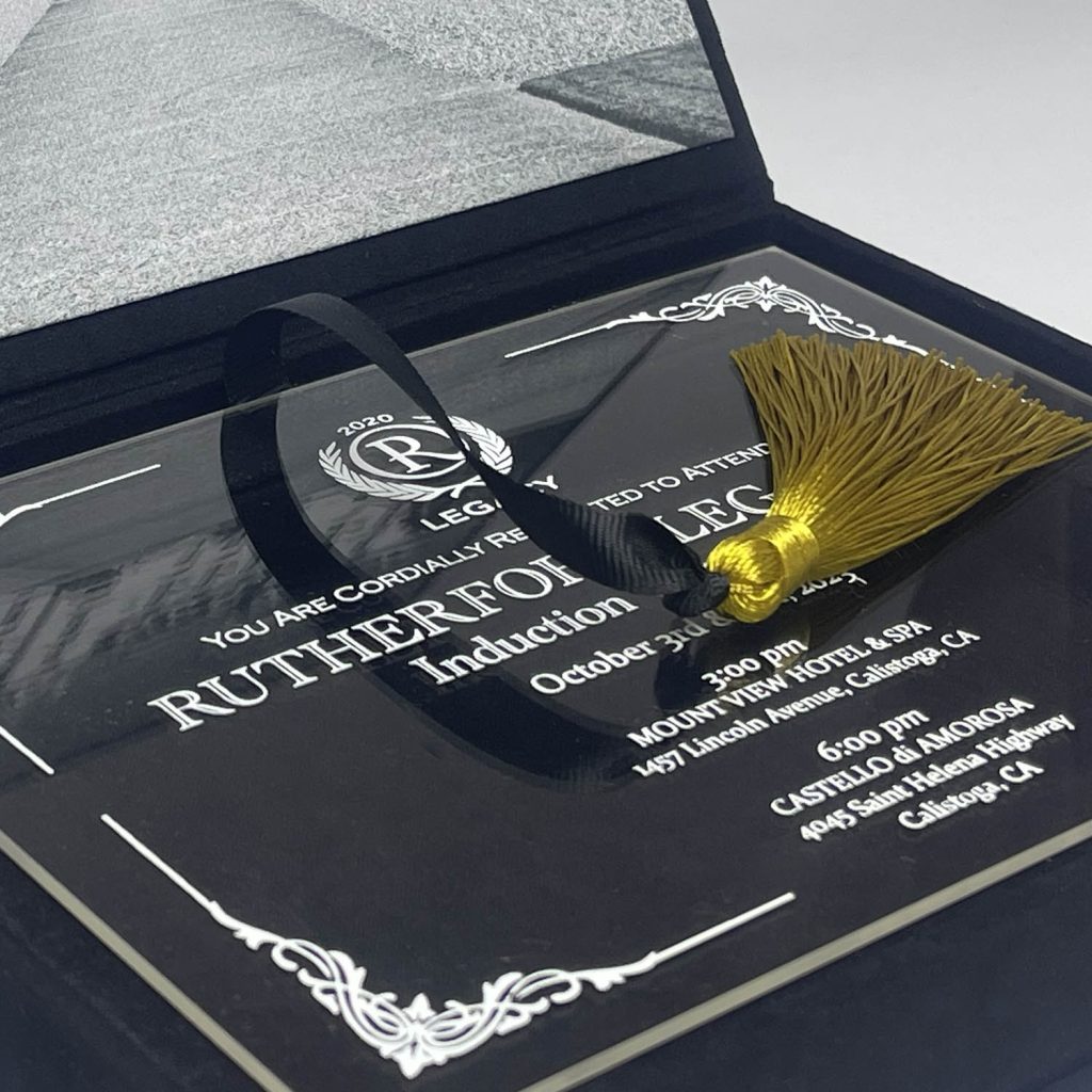 Black Suede Wedding Invitation Box | Customizable Thai Creations